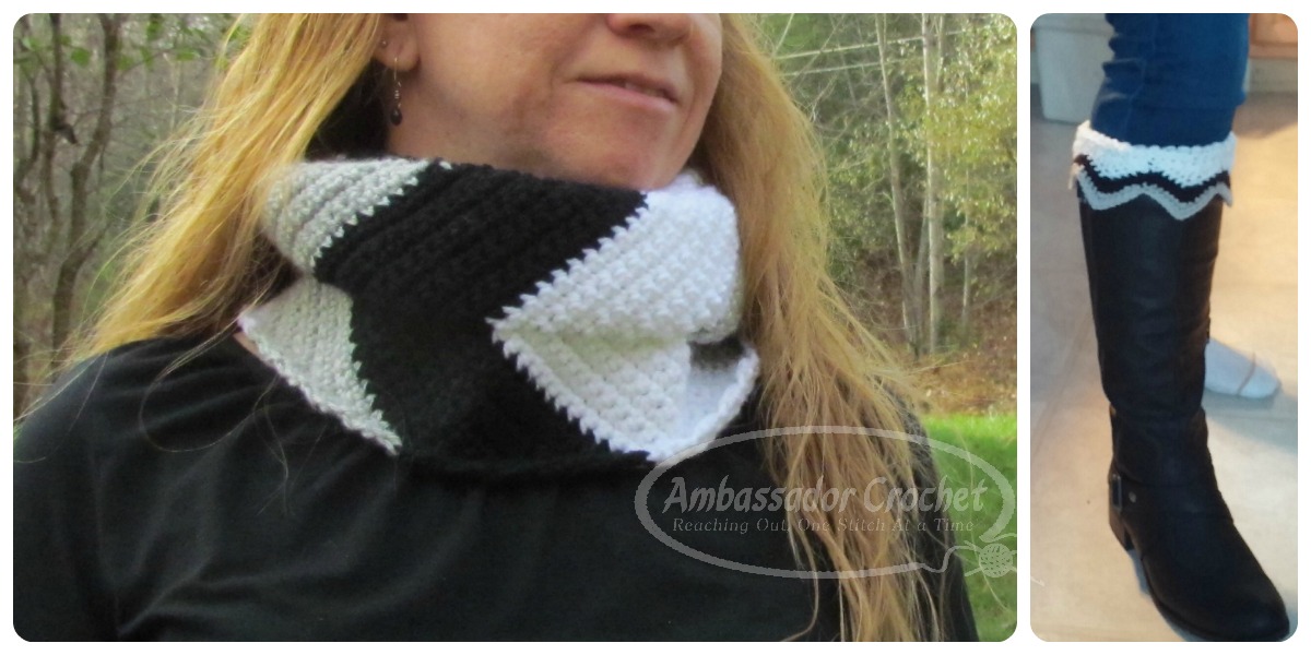 Chevron Infinity Scarf & Boot Cuffs Pattern - Ambassador Crochet