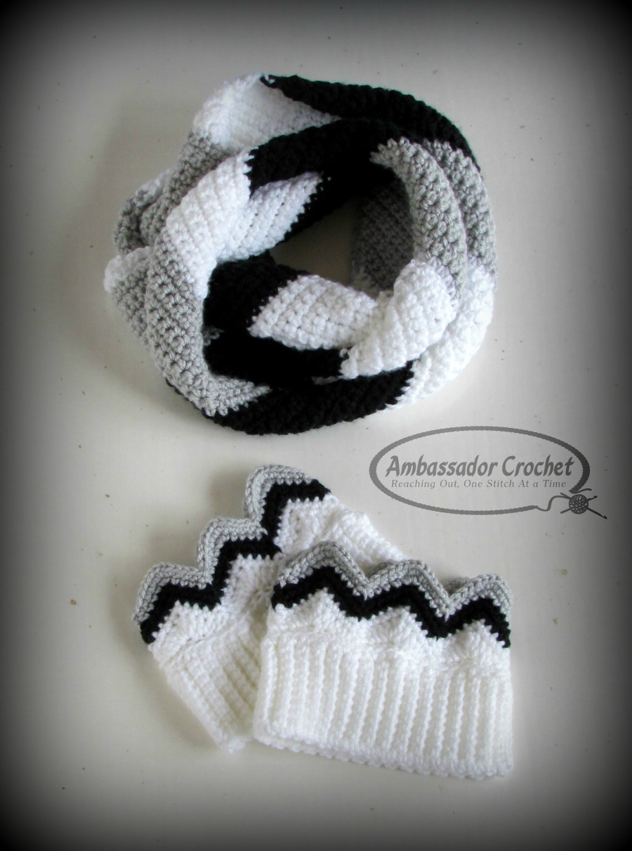 Chevron Infinity Scarf & Boot Cuffs Pattern - Ambassador Crochet