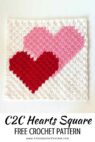 Double Hearts Square - Free C2C Crochet Pattern - Ambassador Crochet