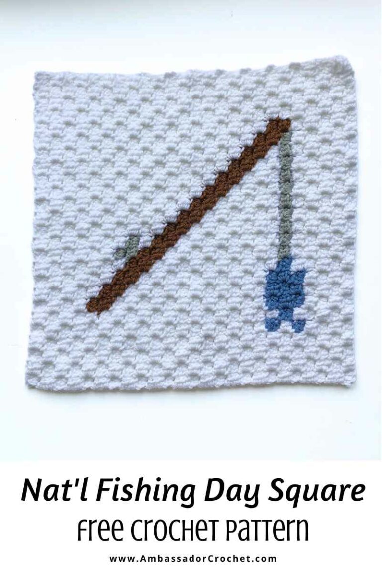 National Fishing Day Square Free Crochet Pattern